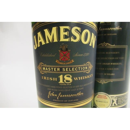 One bottle Jameson 18yr old Irish Whiskey, master selection no. 05373, tube