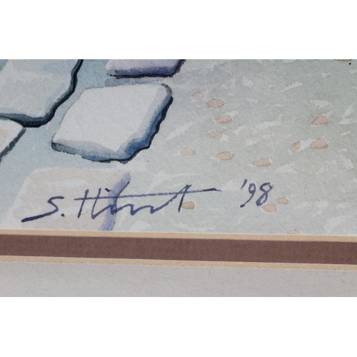 STUART HIRST (b.1950) Salts Mills, Saltaire, Bradford, watercolour and ...