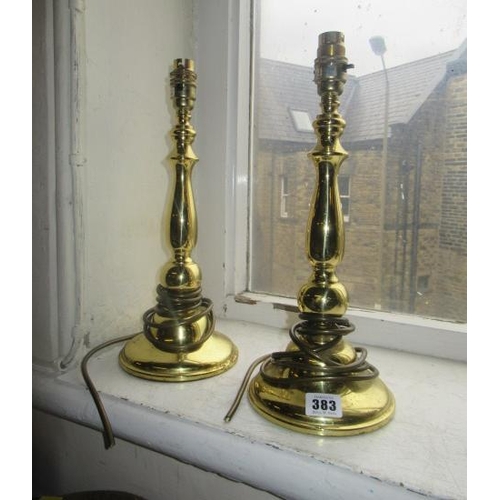 PAIR OF BRASS LAMP BASES
