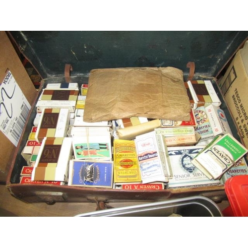 CASE OF VINTAGE CIGARETTE BOXES WITH CARDS