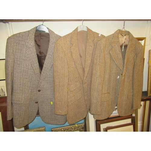 THREE GENTS HARRIS TWEED JACKETS AND PAIR OF CORDUROY TROUSERS