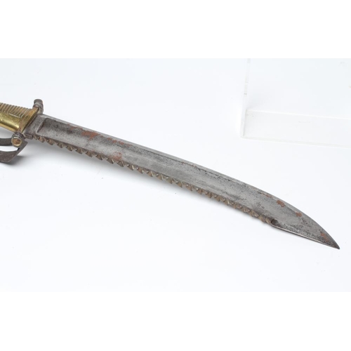 A RUSSIAN 1827 PATTERN PIONEER SHORT SWORD with 19 1/2" saw back blade ...
