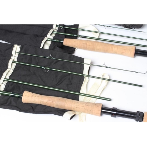 TWO HARDY UNIQUA FLY FISHING RODS, comprising one 8' #4 four piece rod ...