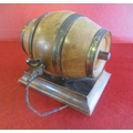 TREEN BARREL SHAPED STRING DISPENSER
