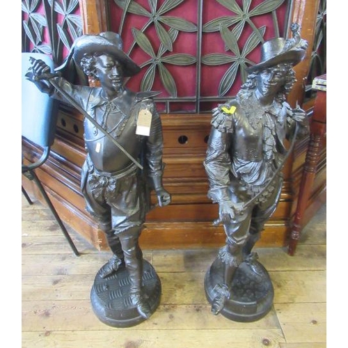 TWO VICTORIAN SPELTER FIGURES DON JUAN AND DON CESAR