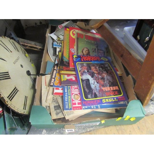 BOX OF VINTAGE MAGAZINES AND POSTCARDS