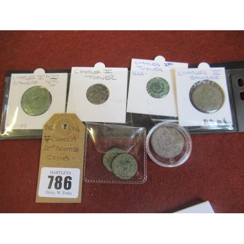 SEVEN CHARLES II SCOTTISH COINS