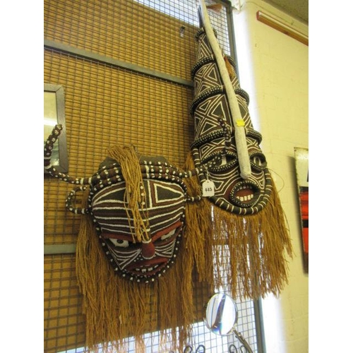 TWO ZAMBIA MAKISHI CEREMONIAL MASKS