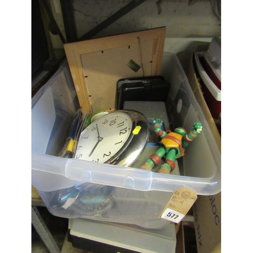 BOX OF MISCELLANEOUS ITEMS INCLUDING TEENAGE MUTANT NINJA TURTLE