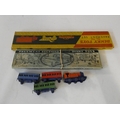 Dinky diecast train with locomotive and three coaches and two boxed ...