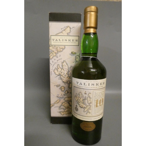 One bottle Talisker 10yr old Islay single malt Scotch whisky, 45.8% ...