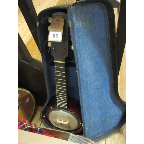 ENGLISH MADE 1930'S EIGHT STRING BANJOLELE AND CASE