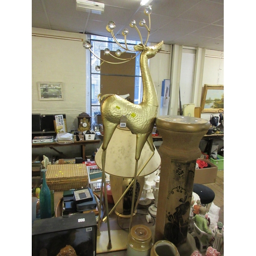 LARGE GILDED METAL REINDEER