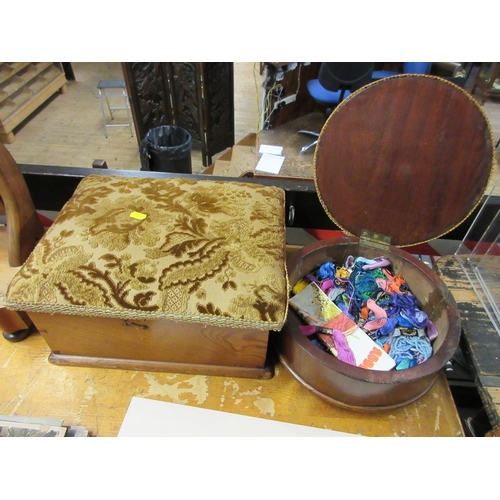 TWO SEWING BOXES