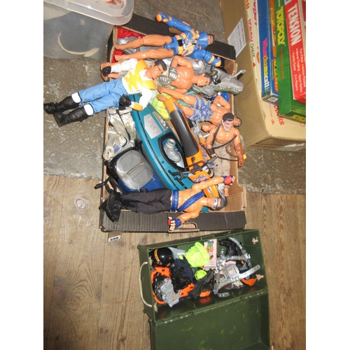 BOX OF ACTION MAN DOLLS AND ACCESSORIES