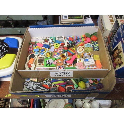 TWO BOXES OF NOVELTY ERASERS
