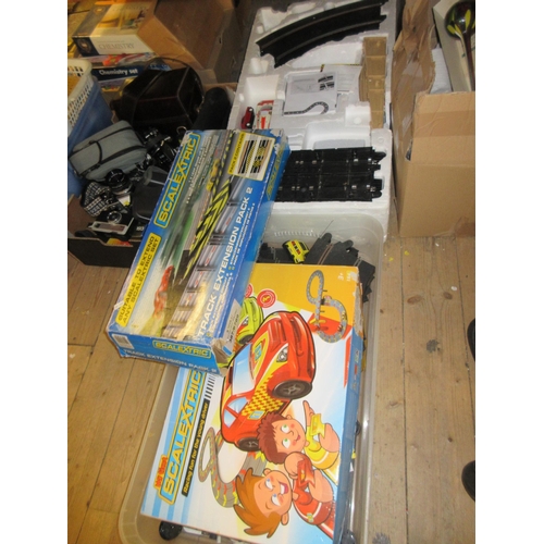BOX OF SCALEXTRIC AND THREE OTHER SCALEXTRIC SETS