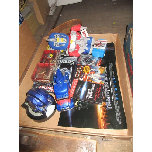 BOX OF TRANSFORMERS COLLECTABLES