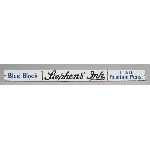 Stephens' Ink enamel advertising sign, "Blue Black for ALL Fountain ...