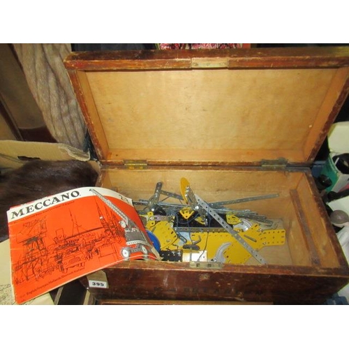 WOODEN BOX WITH MECCANO