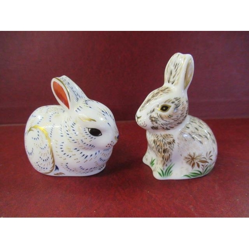 TWO ROYAL CROWN DERBY RABBITS