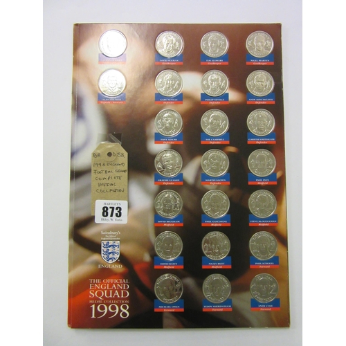 1998 ENGLAND FOOTBALL SQUAD COMPLETE MEDAL COLLECTION