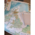 SEVEN LARGE PHILIPS EDUCATIONAL WALL MAPS OF THE BRITISH ISLES 1955
