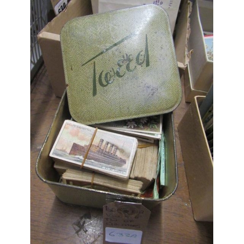 VINTAGE TIN OF CIGARETTE CARDS