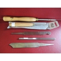 FIVE ASHLEY ILES WOOD TURNING CHISELS