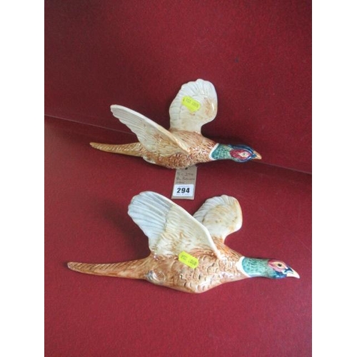 PAIR OF BESWICK PHEASANT WALL PLAQUES