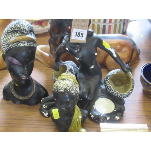 THREE VINTAGE CHALK FIGURES