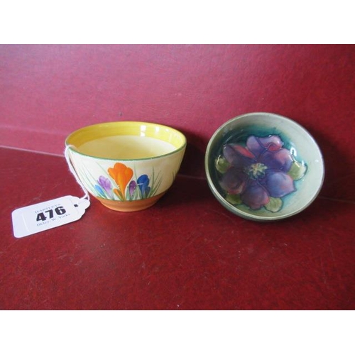 MOORCROFT SMALL DISH AND CLARICE CLIFF BOWL