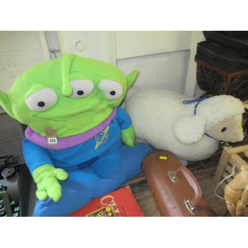 TOY STORY ALIEN AND A SOFT TOY SHEEP