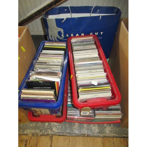 FOUR BOXES AND A BAG OF PROMOTIONAL CDS
