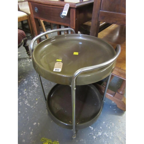 RETRO CIRCULAR TWO TIER TROLLEY