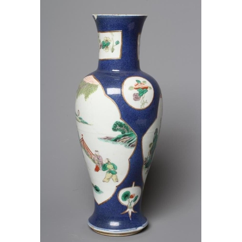 A CHINESE PORCELAIN FAMILLE VERTE VASE of inverted baluster form ...