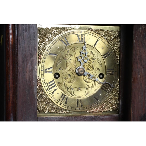 AN OAK LONGCASE, the two train lantern movement now with an anchor ...