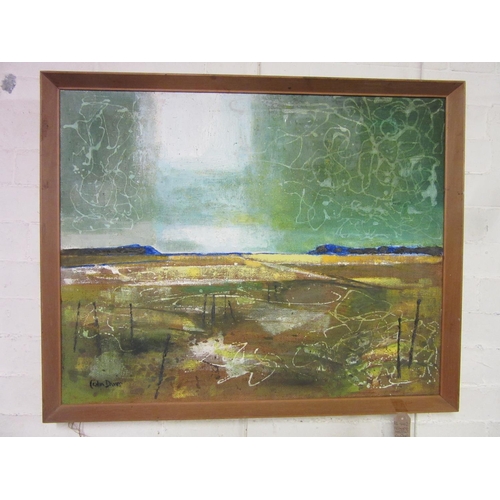 FRAMED ABSTRACT PAINTING SIGNED COLIN DAVIES