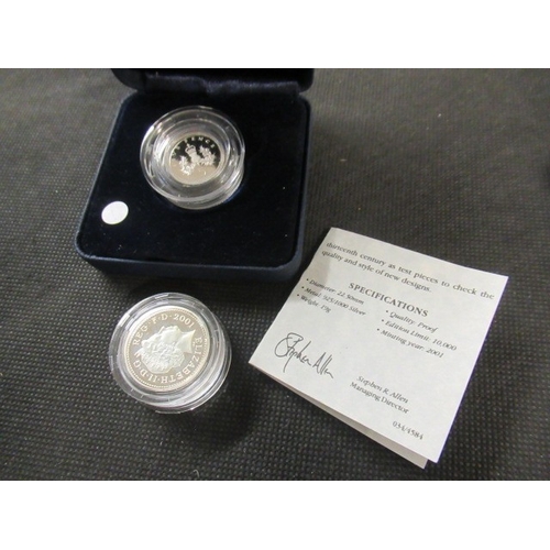 2001 UK SILVER PIEDFORT ONE POUND COIN - 19G WITH POSSIBLY SILVER FIVE ...