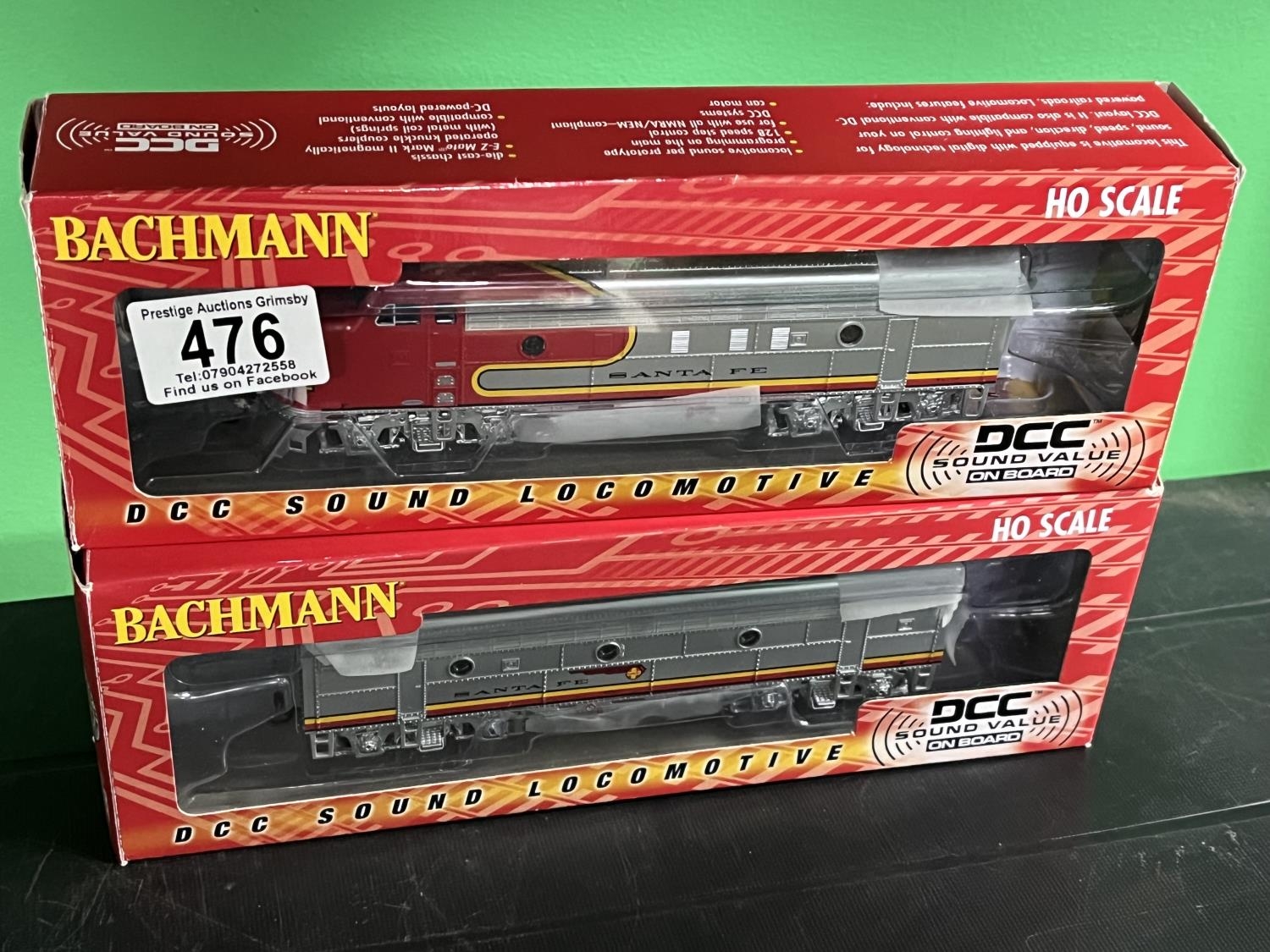 Bachmann 64401 Ho F7b Diesel Locomotive Dcc Sound Santa Fe Red And Silver