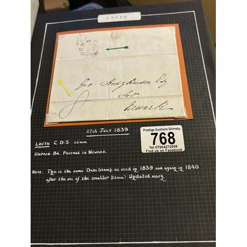 POSTAL MARKS OF LINCOLNSHIRE SEE PICTURES FOR DETAILS YEAR 1839