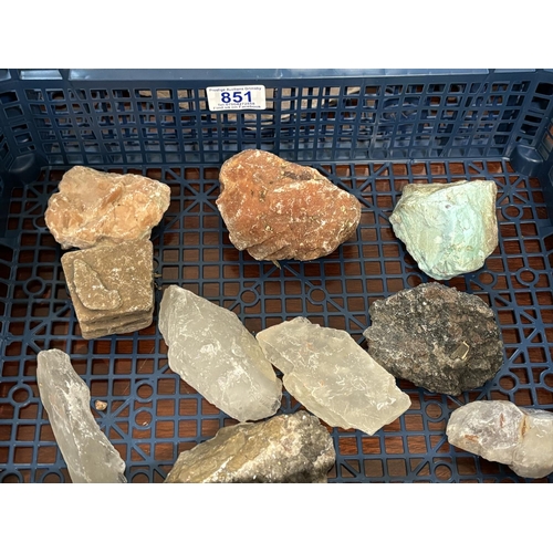 BASKET OF ASSORTED ROCKS & CRYSTALS