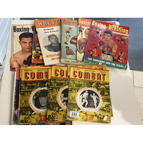 PILE OF ASSORTED EARLY BOXING & WRESTLING MAGAZINES
