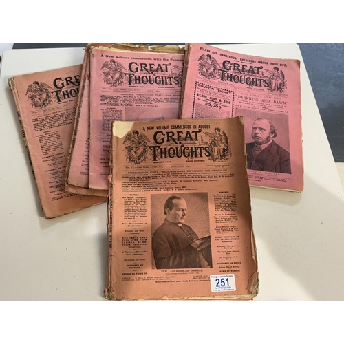 8 COPIES OF THE GREAT THOUGHTS MAGAZINE MAINLY 1800'S