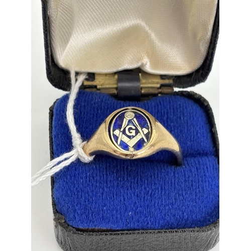 MASONIC FLIP RING SIZE W 6.3G