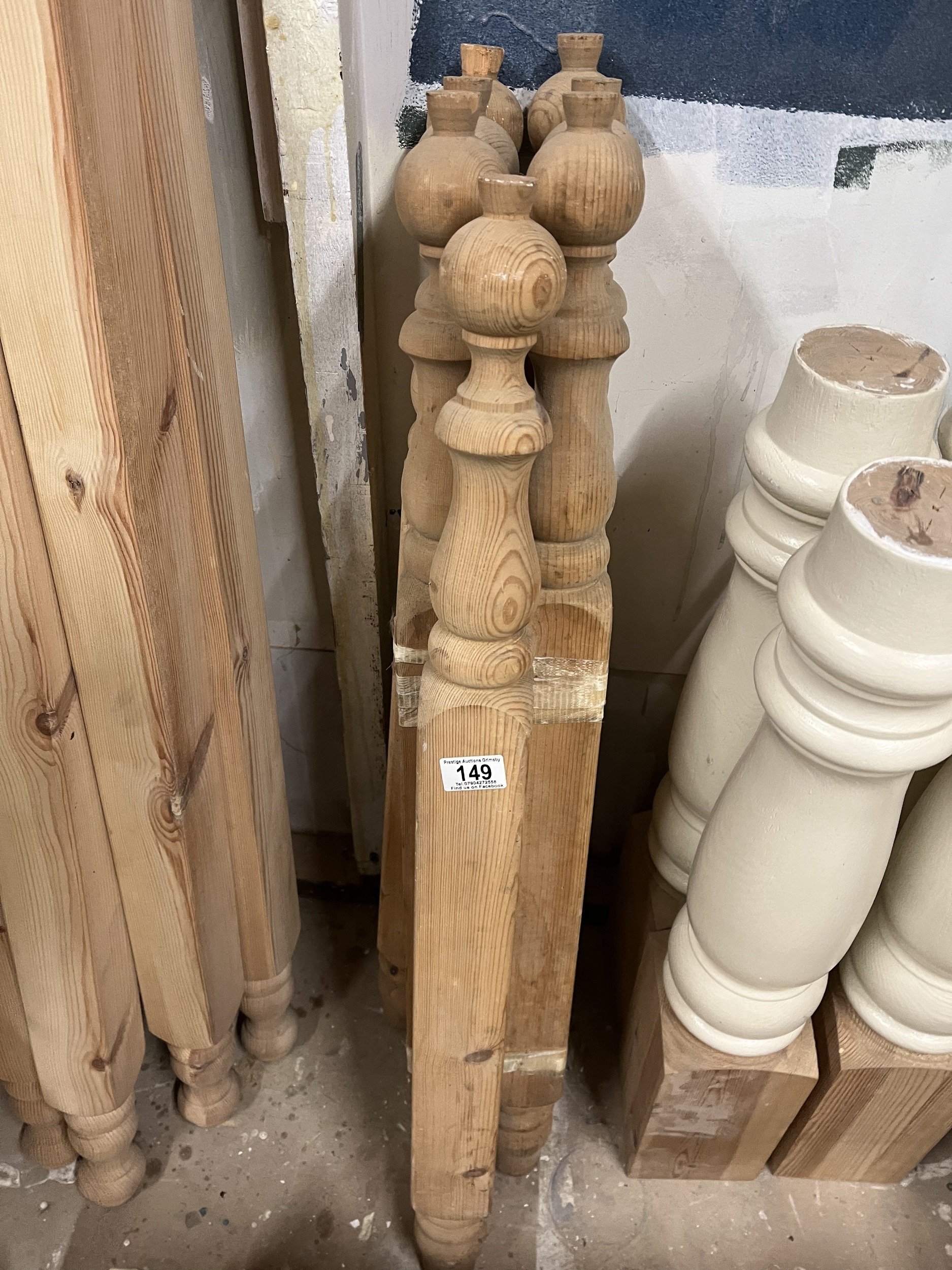 7 SOLID PINE SPINDLES 38" TALL 3" DEEP 3" WIDE