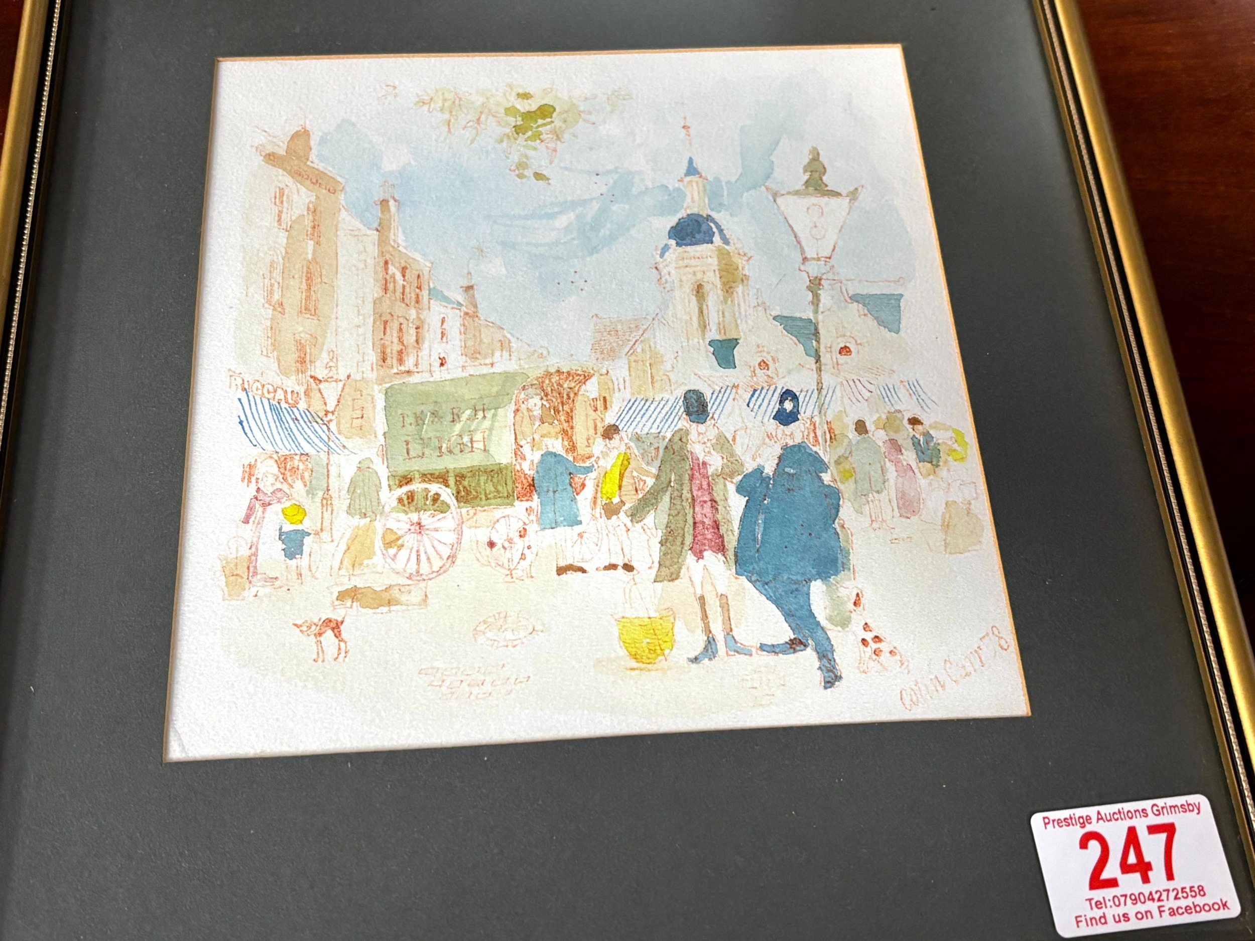 ORIGINAL COLIN CARR WATERCOLOUR OF GRIMSBY TOTAL SIZE INCLUDING FRAME ...
