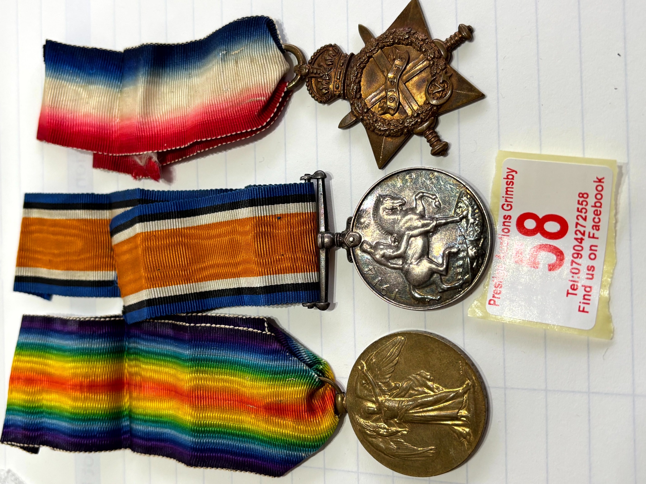 WW1 MEDALS INCLUDING SILVER MEDAL T4803679 OUR KITCHEN ARMY SERVICE CORPS