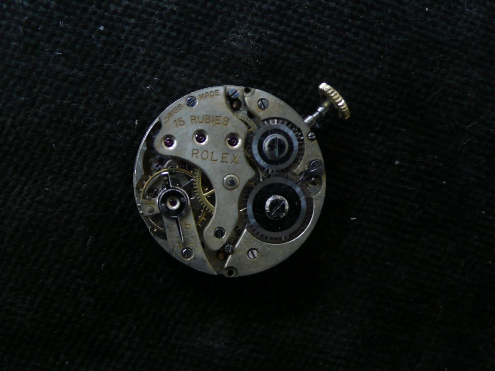 A vintage Rolex watch movement