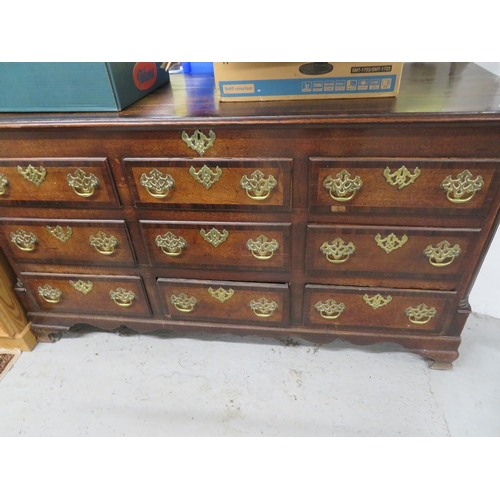 Large Georgian converted nine drawer mule chest with lift up lid and ...